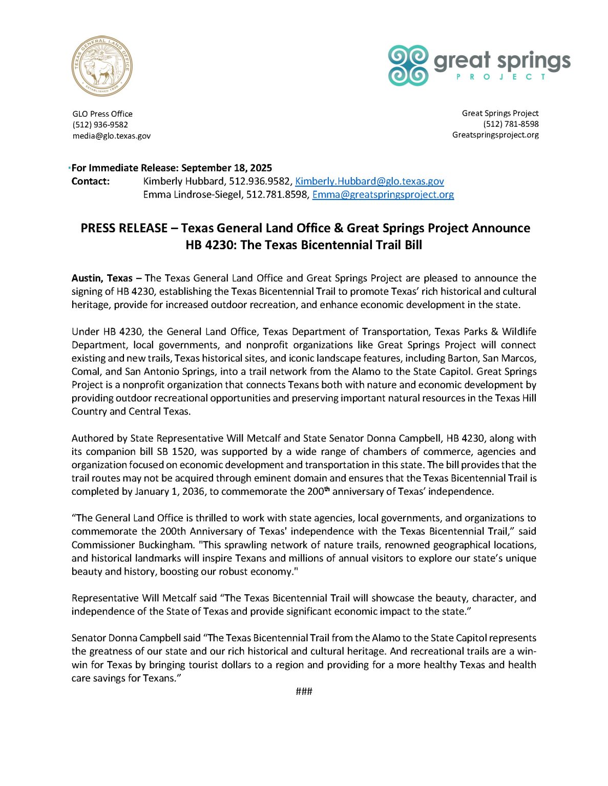 Texas General Land Office & GSP Announce HB 4230: The Texas ...